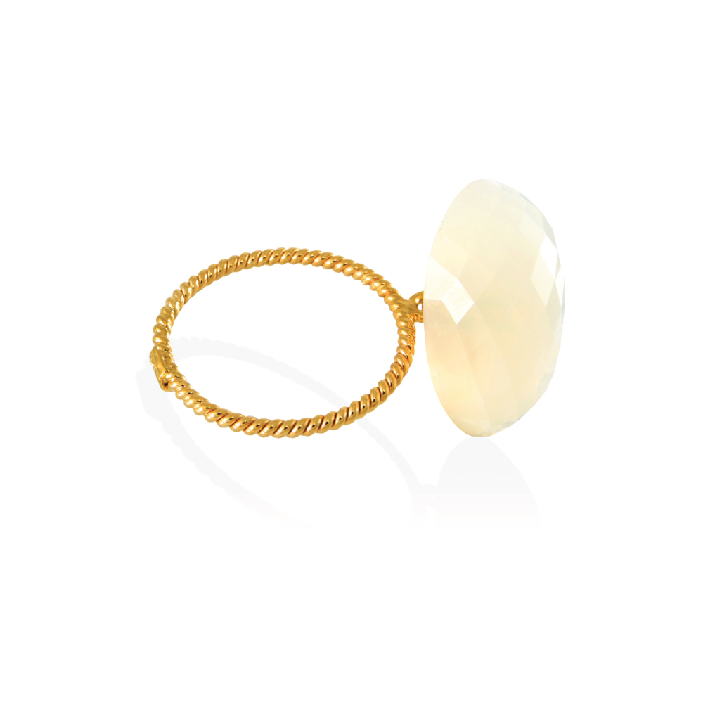 Candy loose ring with ivory moonstone (faceted) - Christina Soubli ...